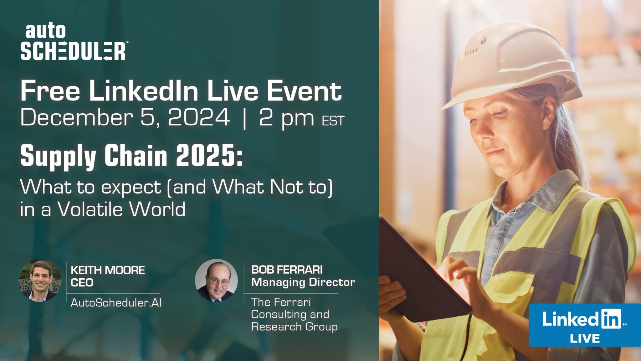 LinkedIn Live Event with Industry Analyst Bob Ferrari - AutoScheduler.ai